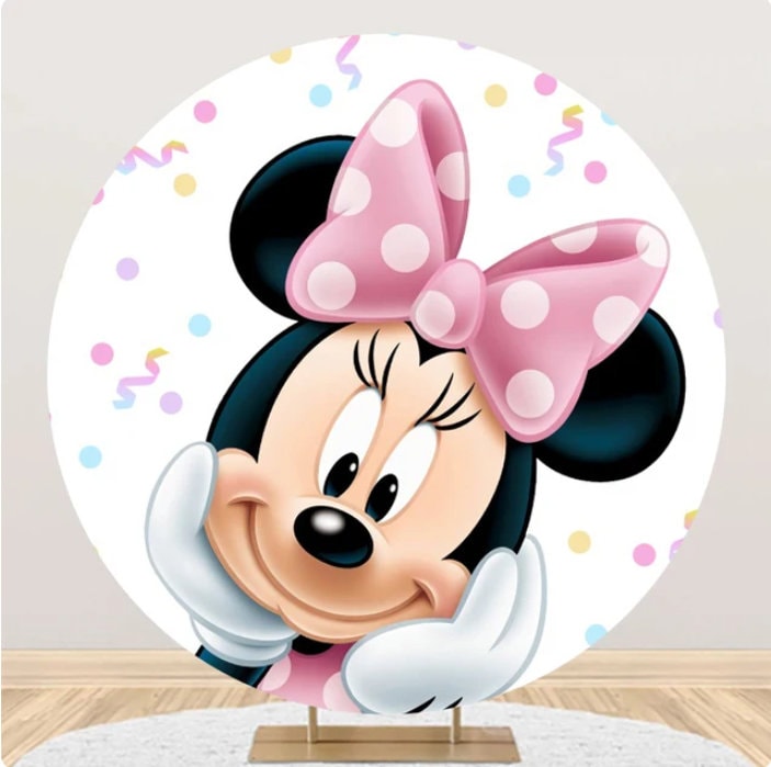 Mickey Mouse Minnie Round Backdrop Disney Kids Photo Background ...