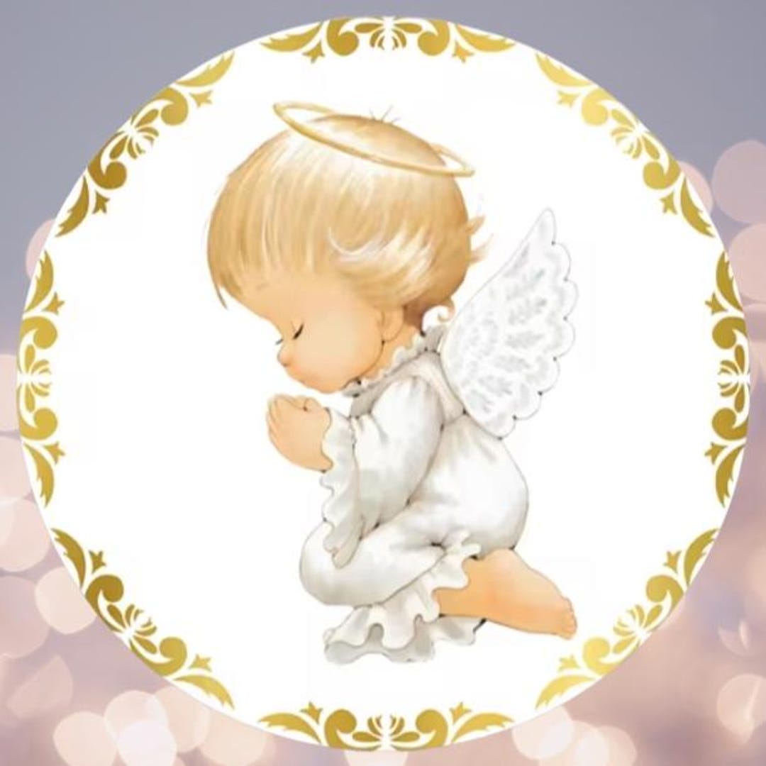 Baptism First Holy Communion Round Backdrop Cylinder Covers Gold White ...
