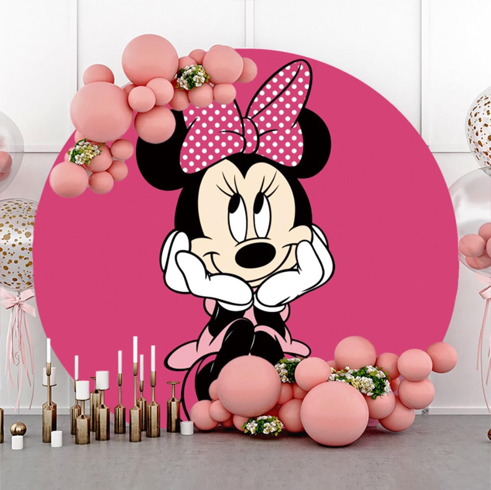 Cartoon Minnie Round Backdrop Disney Mickey Mouse Girls Kids - Etsy