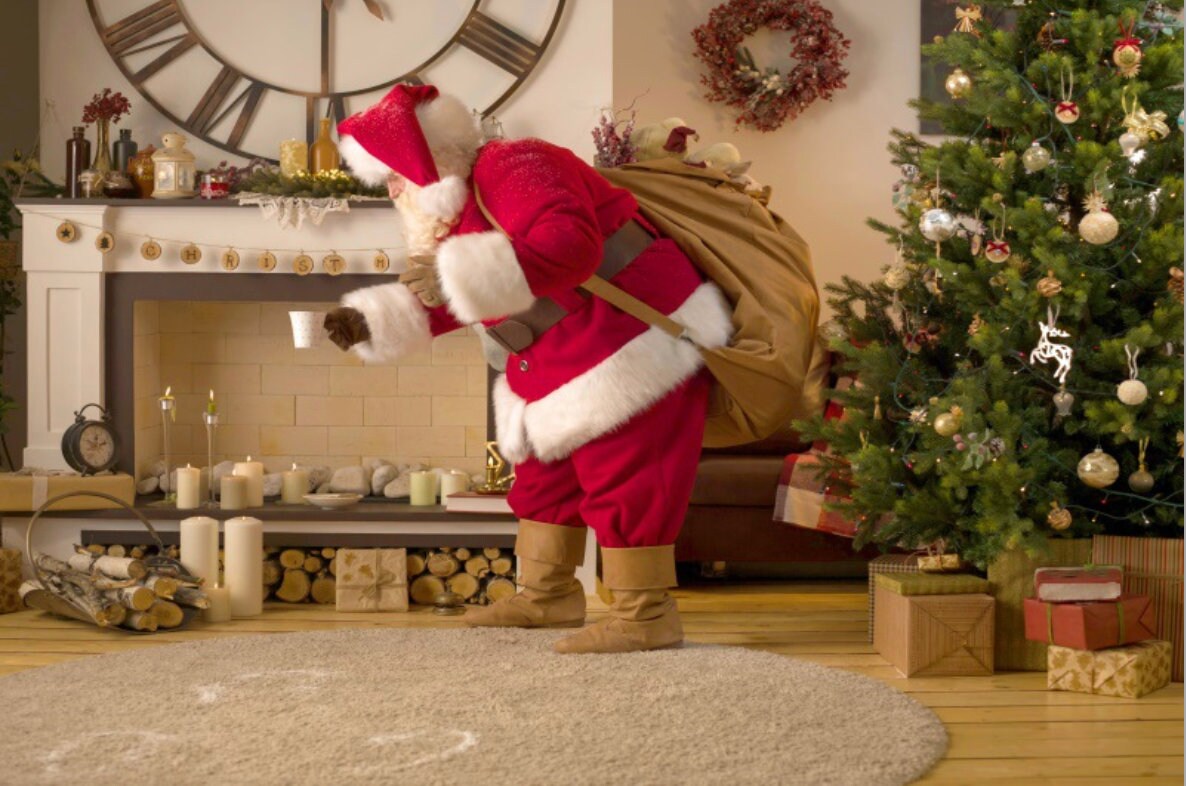 Santa Claus, Merry Christmas Backdrop, for Photograph, Background Cloth ...