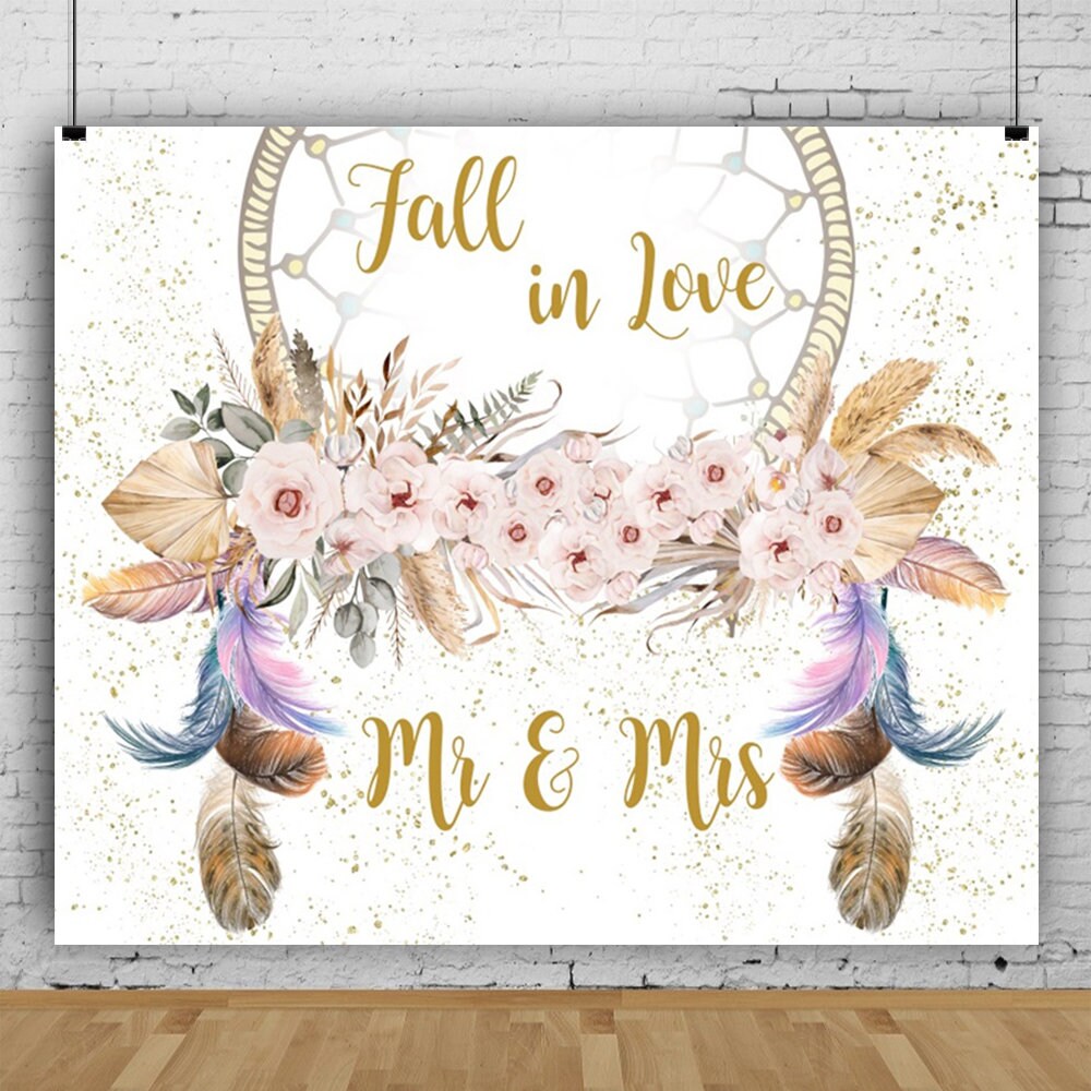 Fall in Love Backdrop, Fall Wedding Backdrop, Personalized Fall Party ...