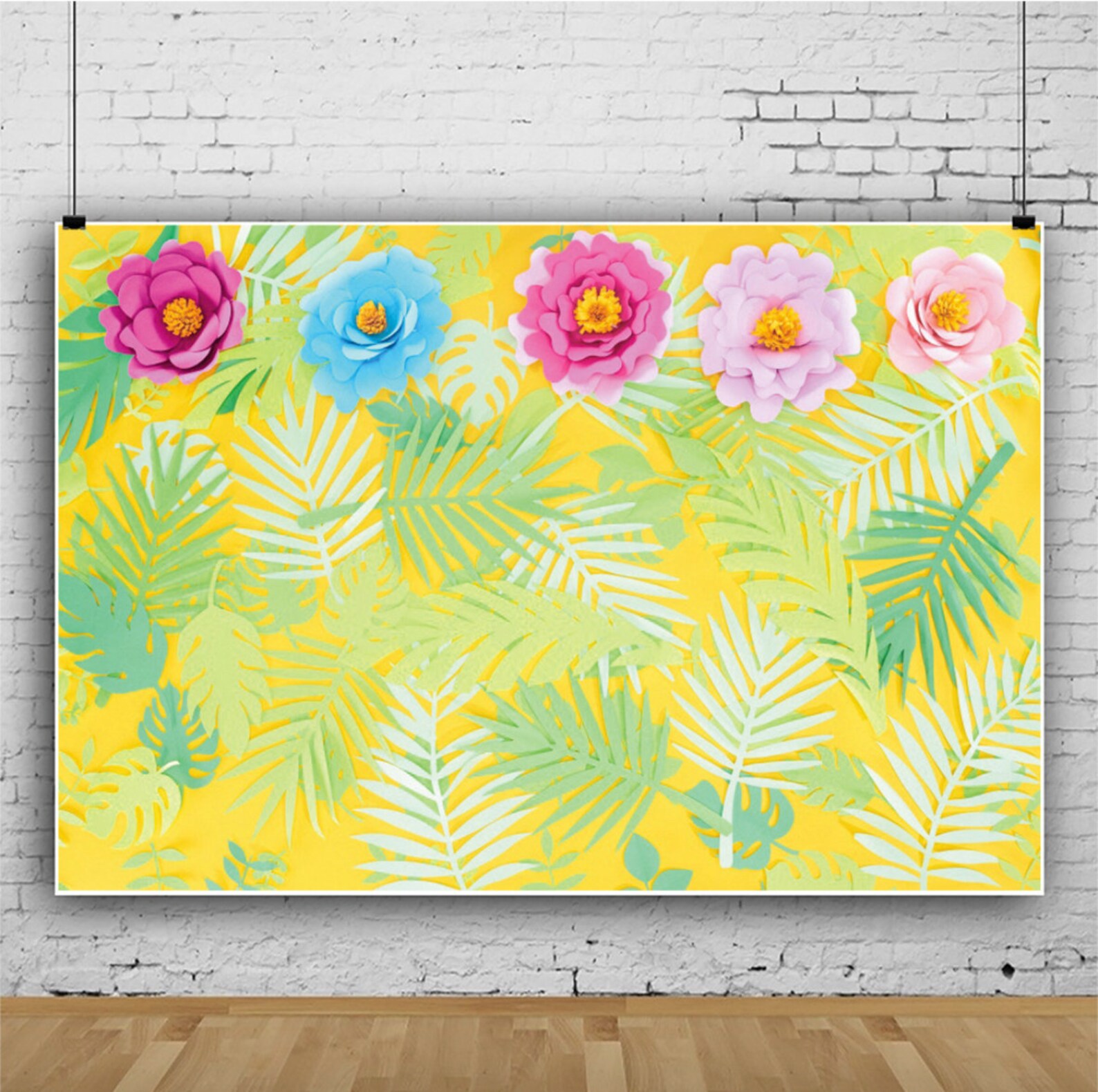 Paper-cut Flowers&leaves Backdrop, Flower Photograph, Background Cloth ...