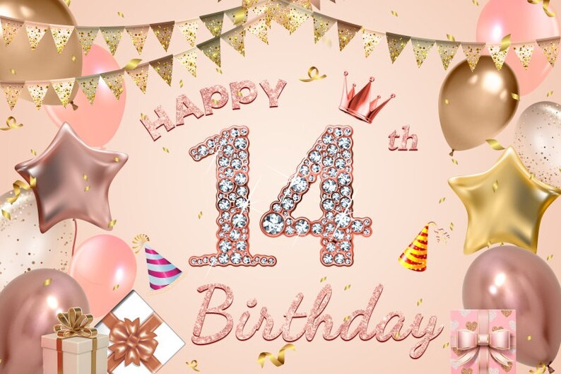 Happy 10th 11st 12nd 13rd 14th Birthday Backdrop,backdrops,birthday ...