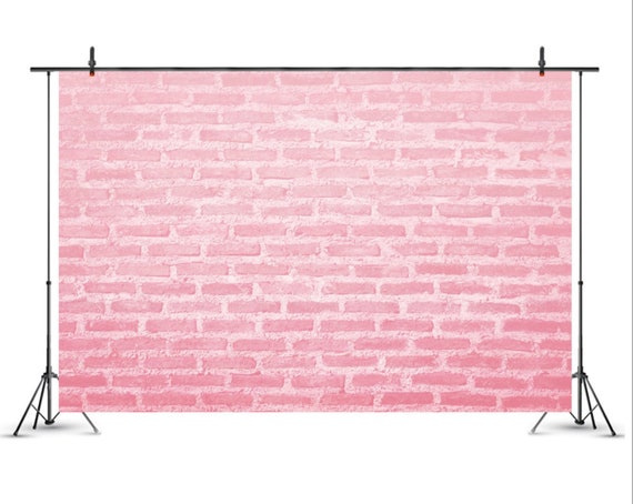Simple Pink Brick Wall Photograph Backdrop Background Cloth | Etsy