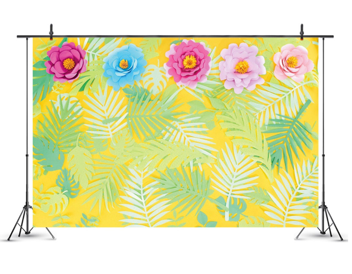 Paper-cut Flowers&leaves Backdrop, Flower Photograph, Background Cloth ...