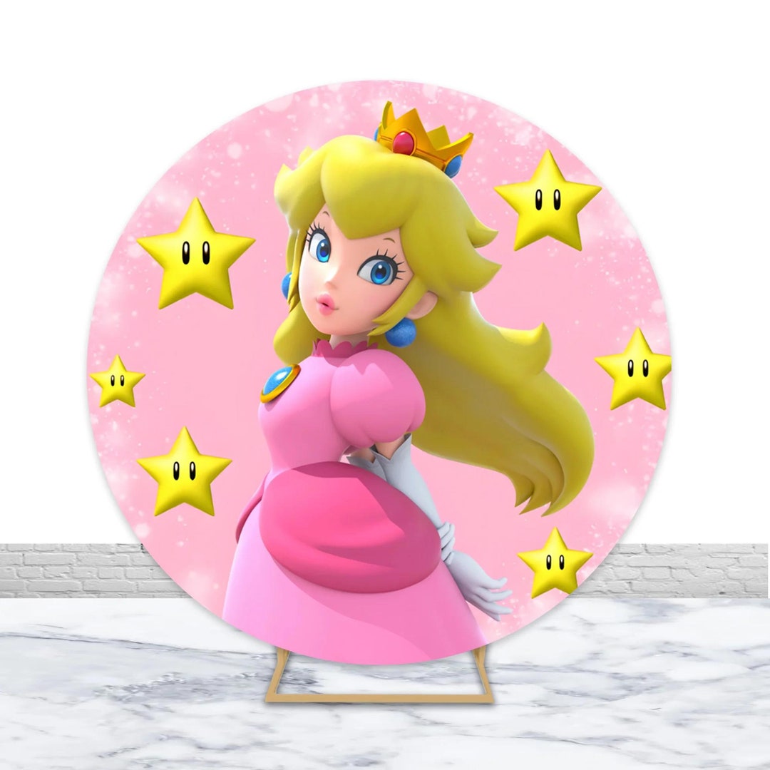 Princess Peach Round Backdrop: Super Mario Birthday Party Banner - Etsy