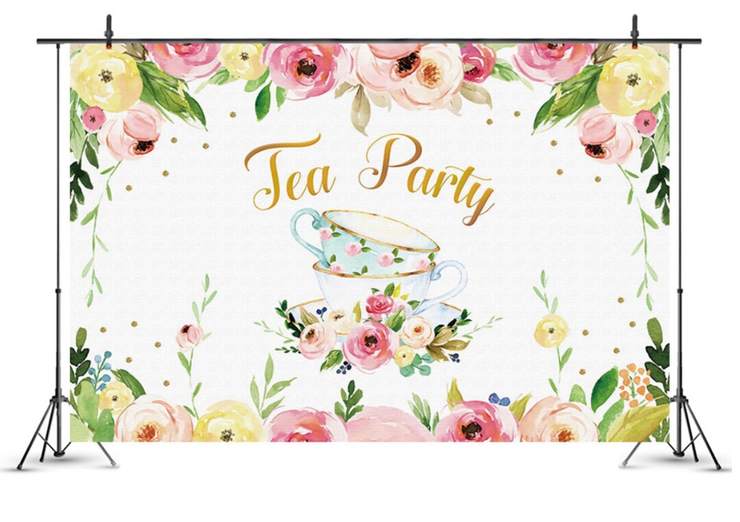 Tea Party Backdrop,flower Photograph Backdrop,babyshower Backdrop ...