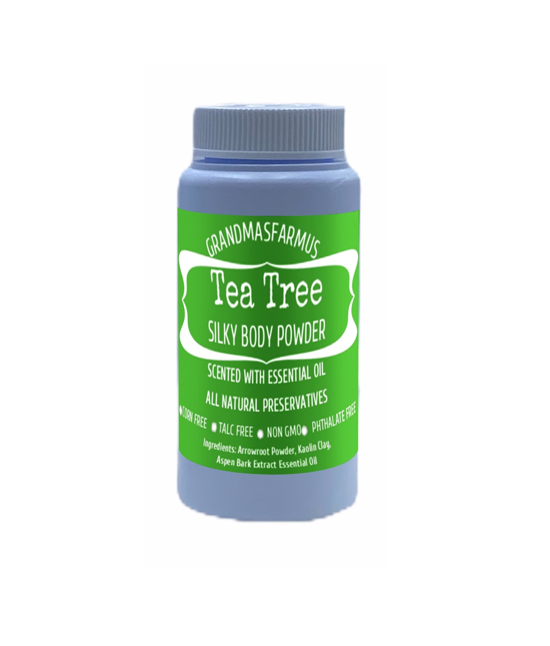 Tea Tree Natural Body Dusting Powder Talc Free Handmade GMO Free Corn ...