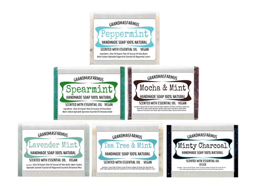 Minty Soaps W Mint 100 % Natural Handmade Soap Bars Pick Your Favorite ...