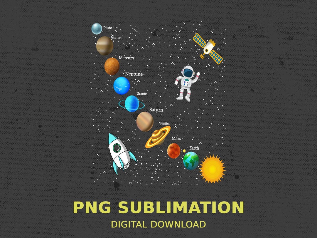 Solar System Astronaut PNG, Space Lover SVG, Spaceman Instant Download ...