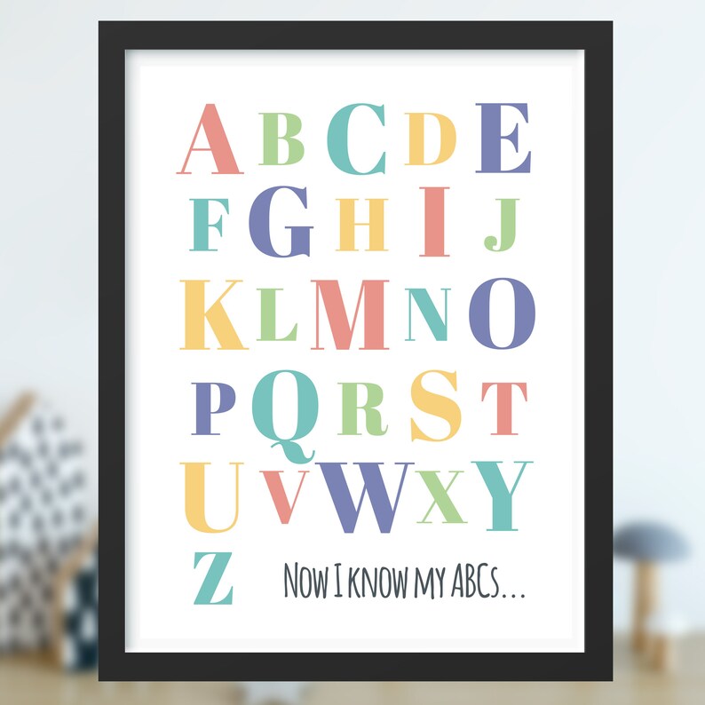 Nursery Decor ABC Print Now I Know My Abcs Educational - Etsy