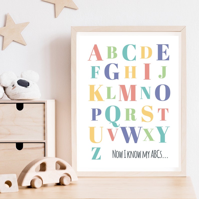 Nursery Decor ABC Print Now I Know My Abcs Educational - Etsy