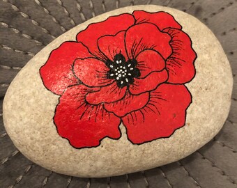 Painted Rock Poppy - Etsy