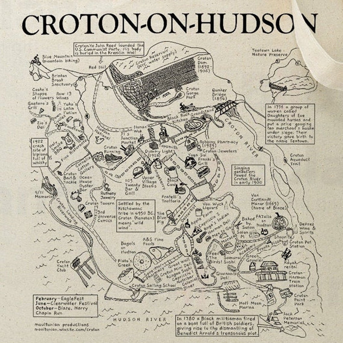 Croton-on-hudson Map Tote Bag - Etsy