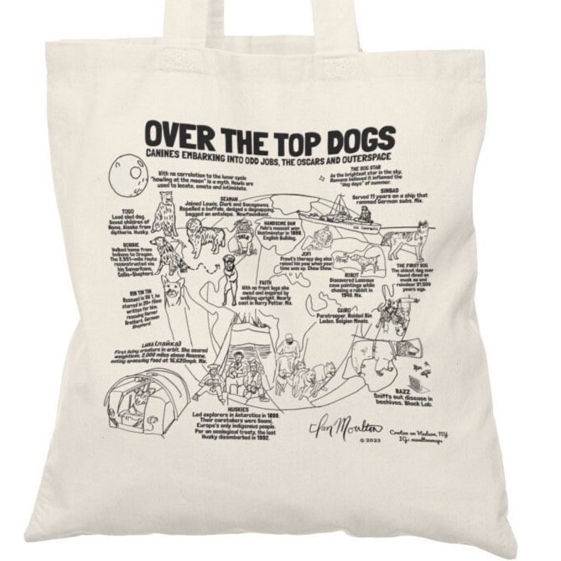 Accomplished Canines Tote Bag: a Dozen Dogs of Distinction - Etsy