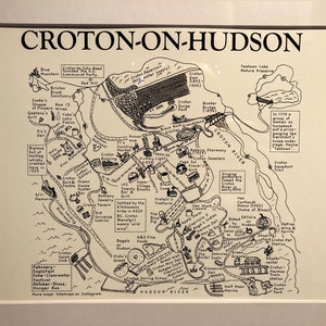 Framed Print of Croton on Hudson Hand-drawn Map - Etsy