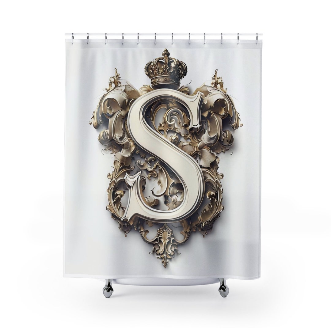 Custom Letter Monogram Shower Curtains - Etsy