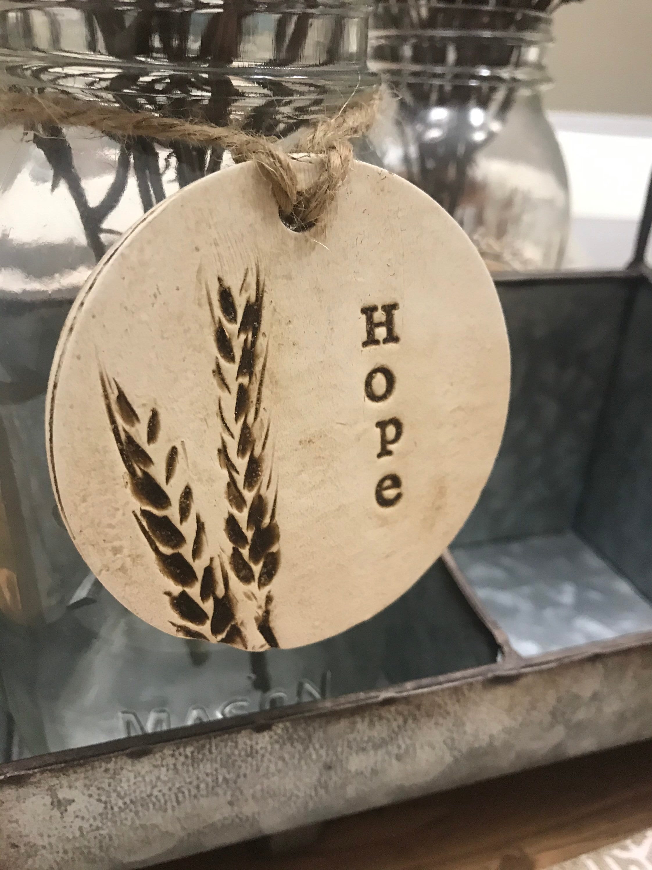 Unique handmade engraved/embossed Hope Christmas ornament/ car | Etsy