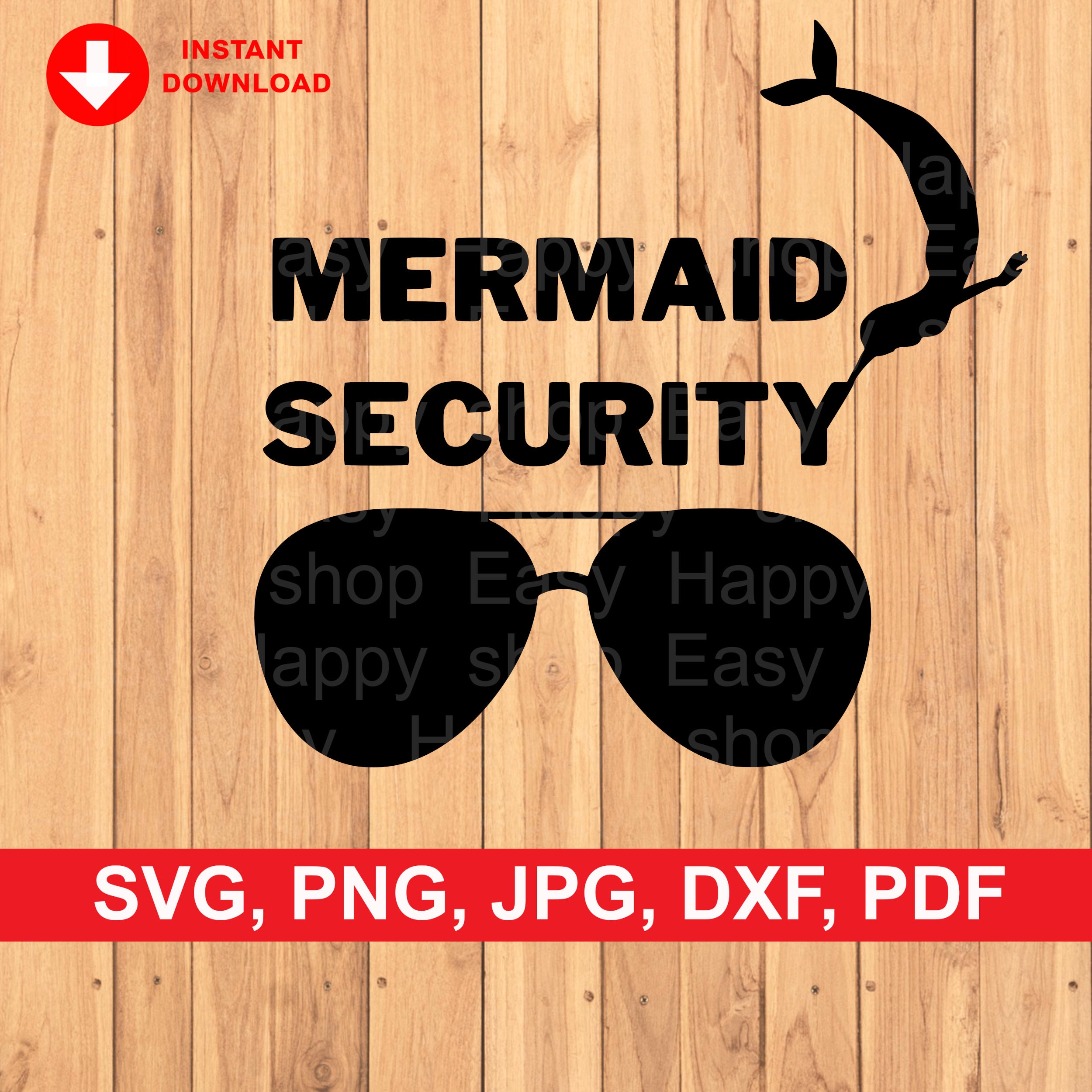 Mermaid Security SVG / Funny SVG / Svg, Png, Jpg, Dxf, Pdf File ...
