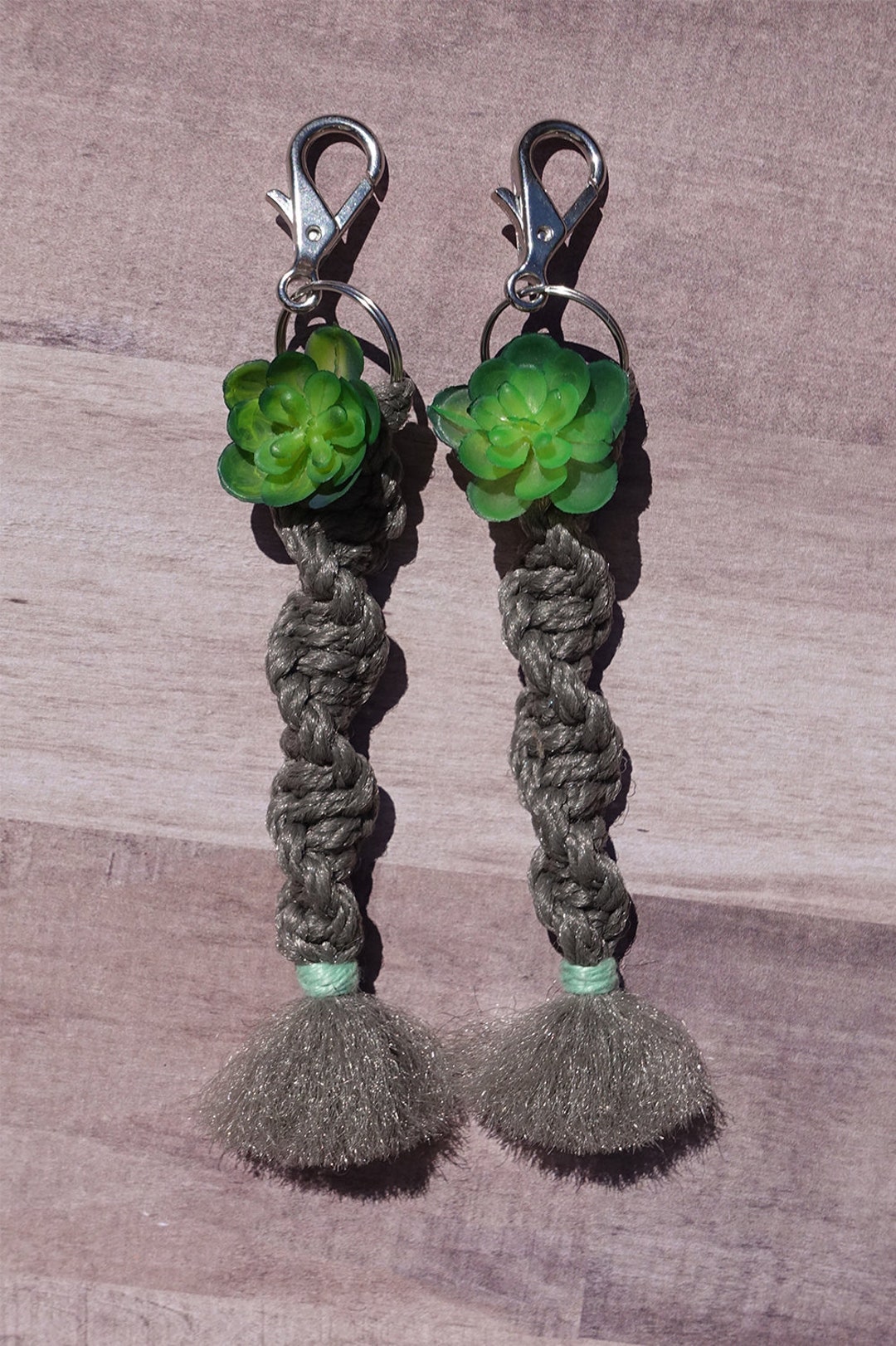 Mini Succulent Keychain - Etsy