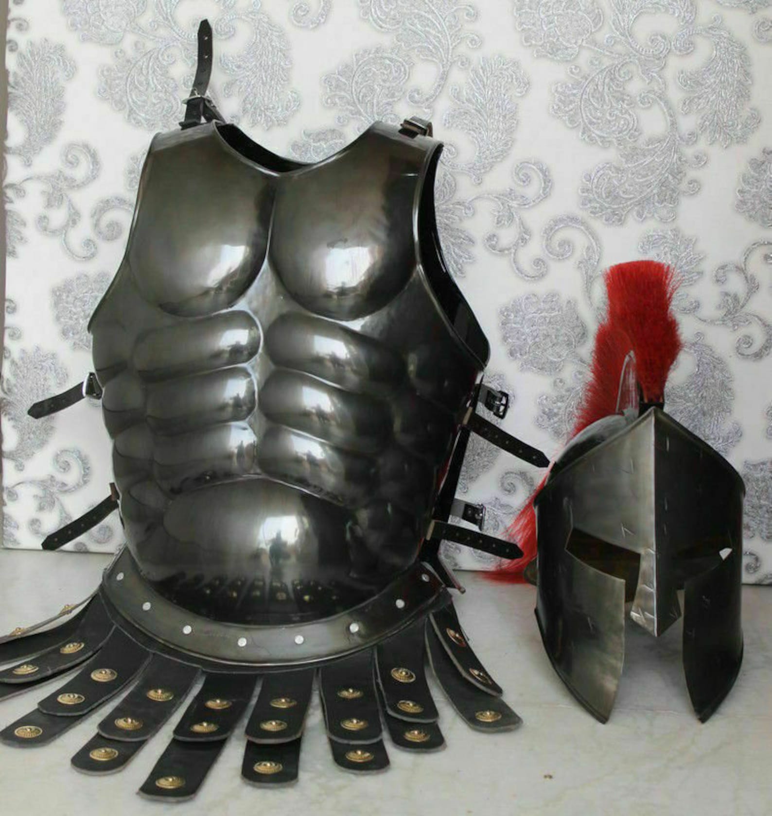 Gladiator Roman Maximus Style Helmet Armor With Spikes Costume W ...