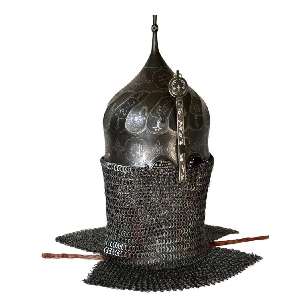 16GA Steel Medieval Arabic Turban Mongol Helmet Knight Museum Helmet ...
