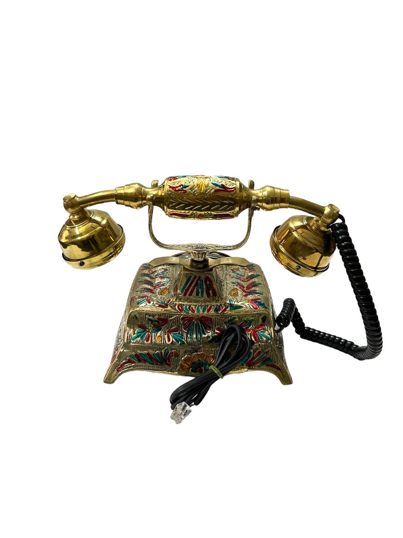 Multi Coloured Etching Brass Golden Landline Telephone, Rotary Phone ...