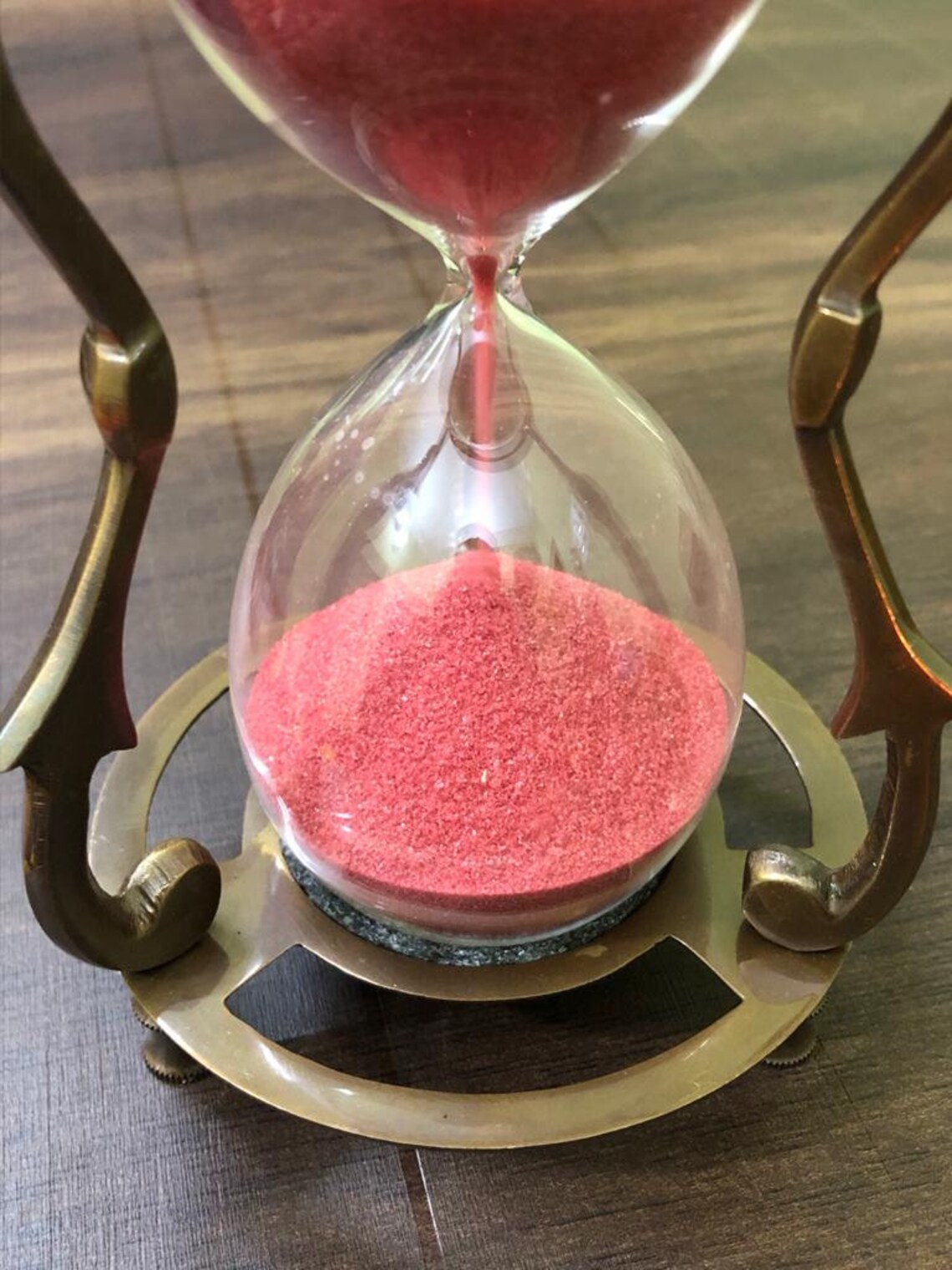7 Brass Engraved Sand Timer, Classic Hourglass, Table Top Decor - Etsy