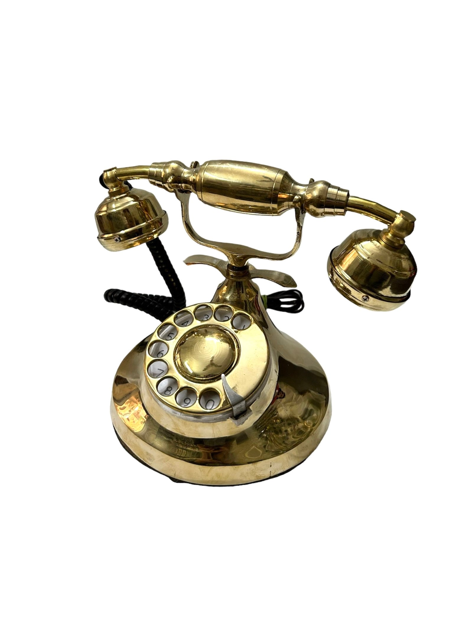 Indian Style Brass Golden Telephone Rotary Phone Old Fashioned ...