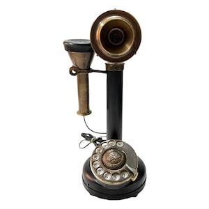 Old Retro Candlestick Phone Rotary Dial Home Office Decor Functional ...