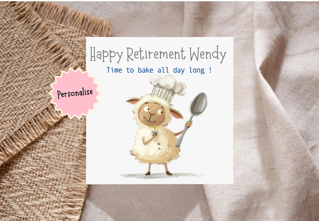 Chef Retirement Card – Funny Cooking Leaving Card – Handmade Sheep ...