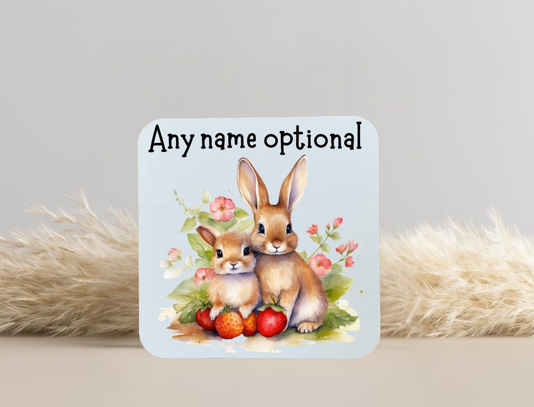 Rabbit Coaster That Can Be Personalised, Rabbit Birthday Gifts for Mum ...