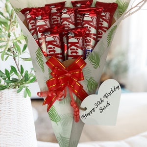 Kitkat Chocolate Bouquet With Personalised Gift Tag, Kitkat Gifts ...