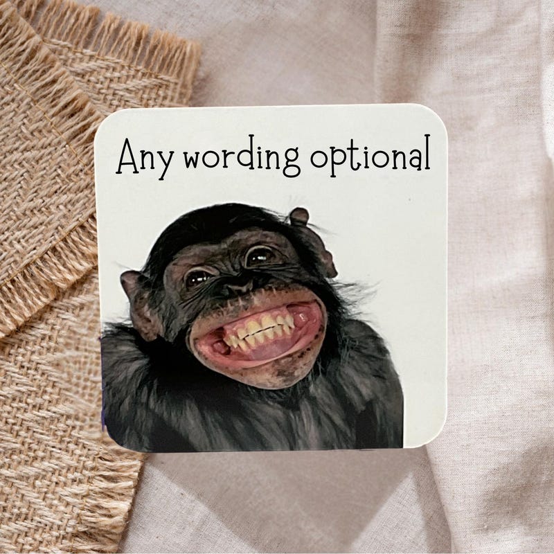 Funny Coaster Monkey - Etsy UK