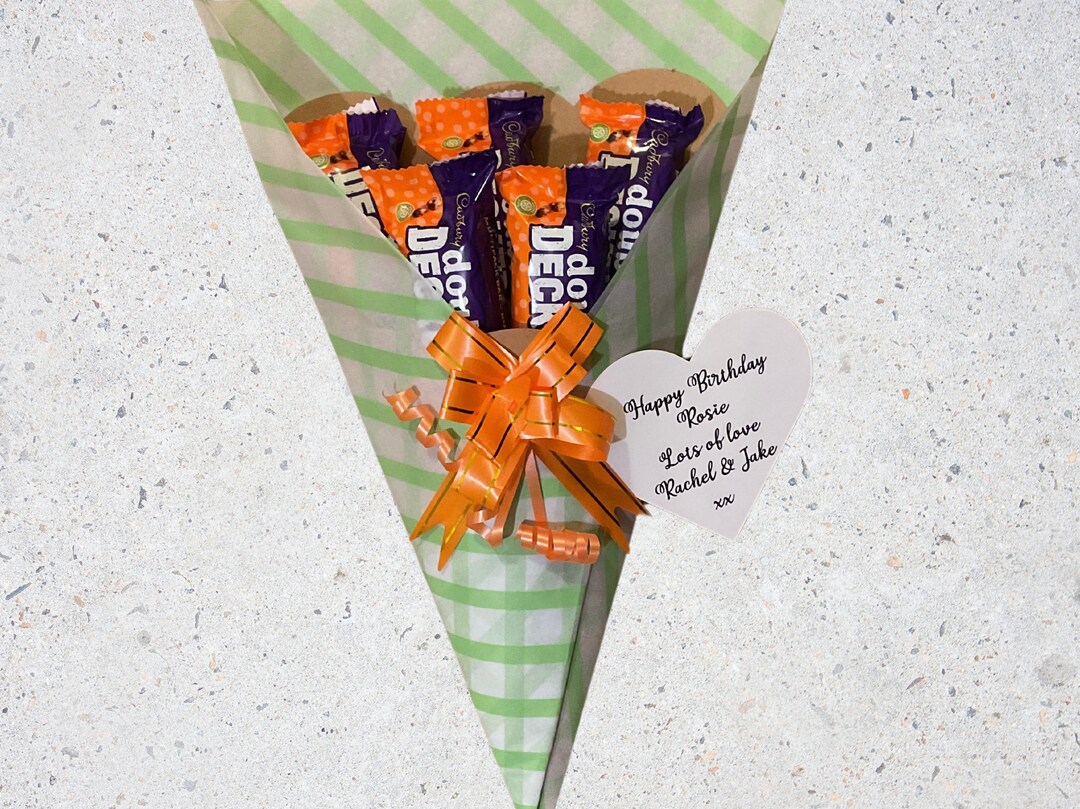 Cadbury Double Decker Chocolate Bouquet With a Personalised Gift Tag ...