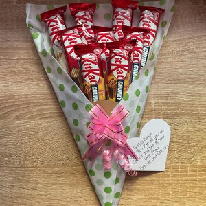 Kitkat Chocolate Bouquet With Personalised Gift Tag, Kitkat Gifts ...
