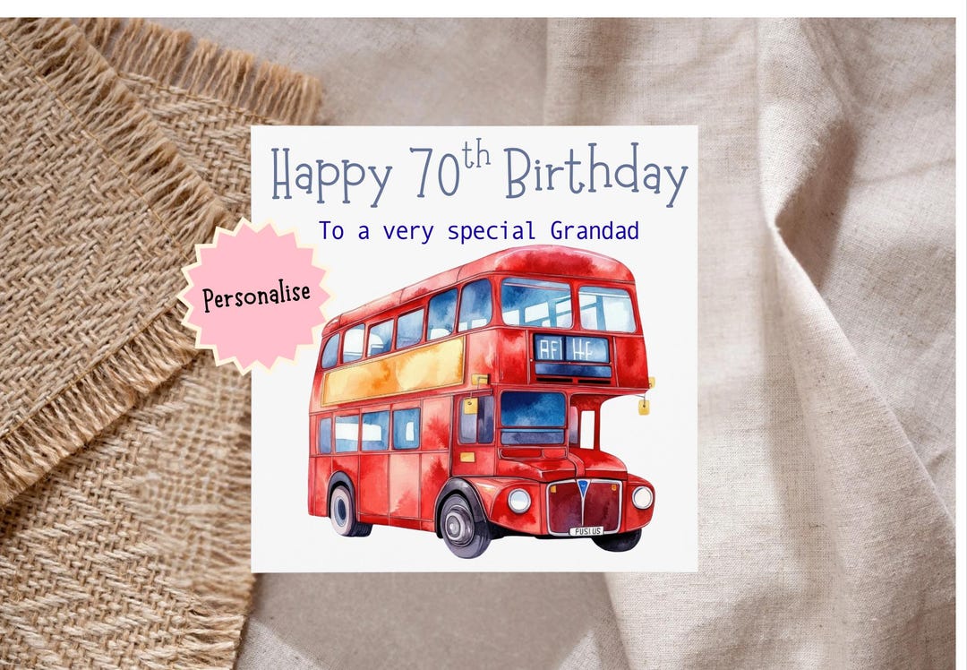Personalised Bus Birthday Card for the Bus Enthusiasts, Male Relation ...