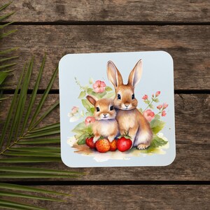 Rabbit Coaster That Can Be Personalised, Rabbit Gifts. - Etsy UK