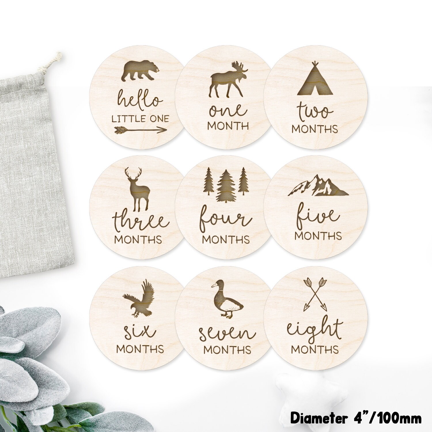 Baby Monthly Photo Props Newborn Photography Wood Monthly | Etsy