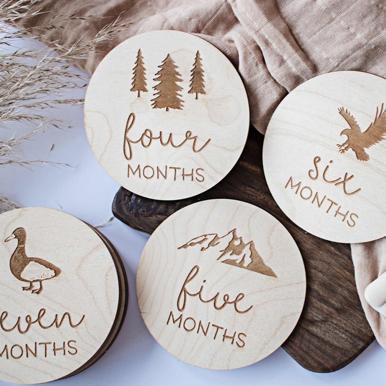 Baby Monthly Photo Props Newborn Photography Wood Monthly - Etsy