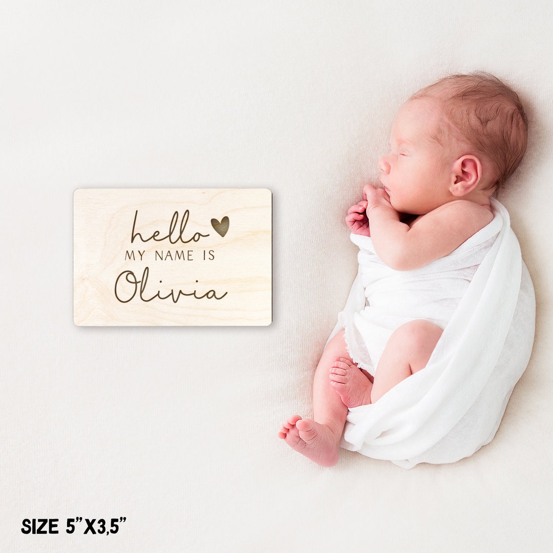 Hello My Name is Sign / Birth Announcement / Baby Shower Gift / Newborn ...