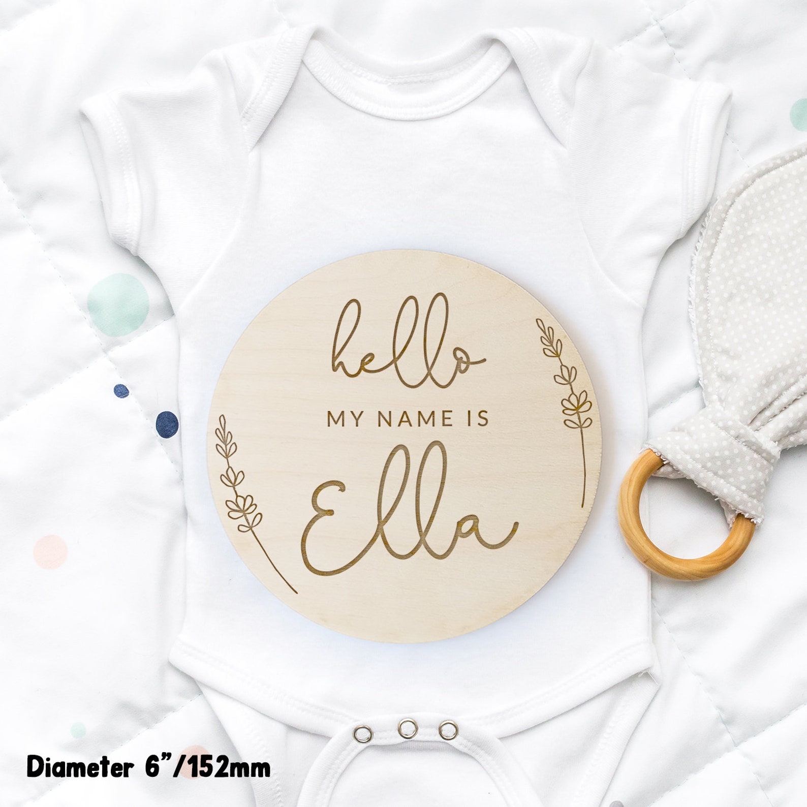 Hello My Name is Sign Newborn Announcement Custom Baby Name - Etsy