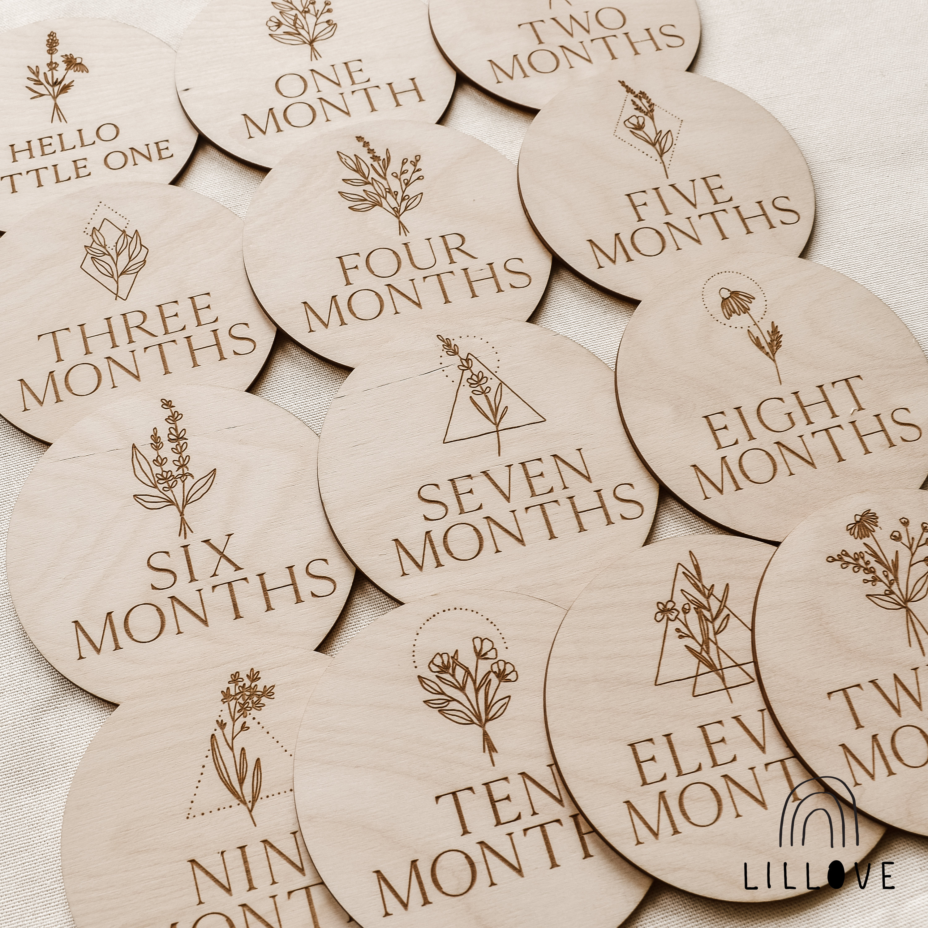 Baby Milestone Cards Boho milestone card Wood milestone | Etsy