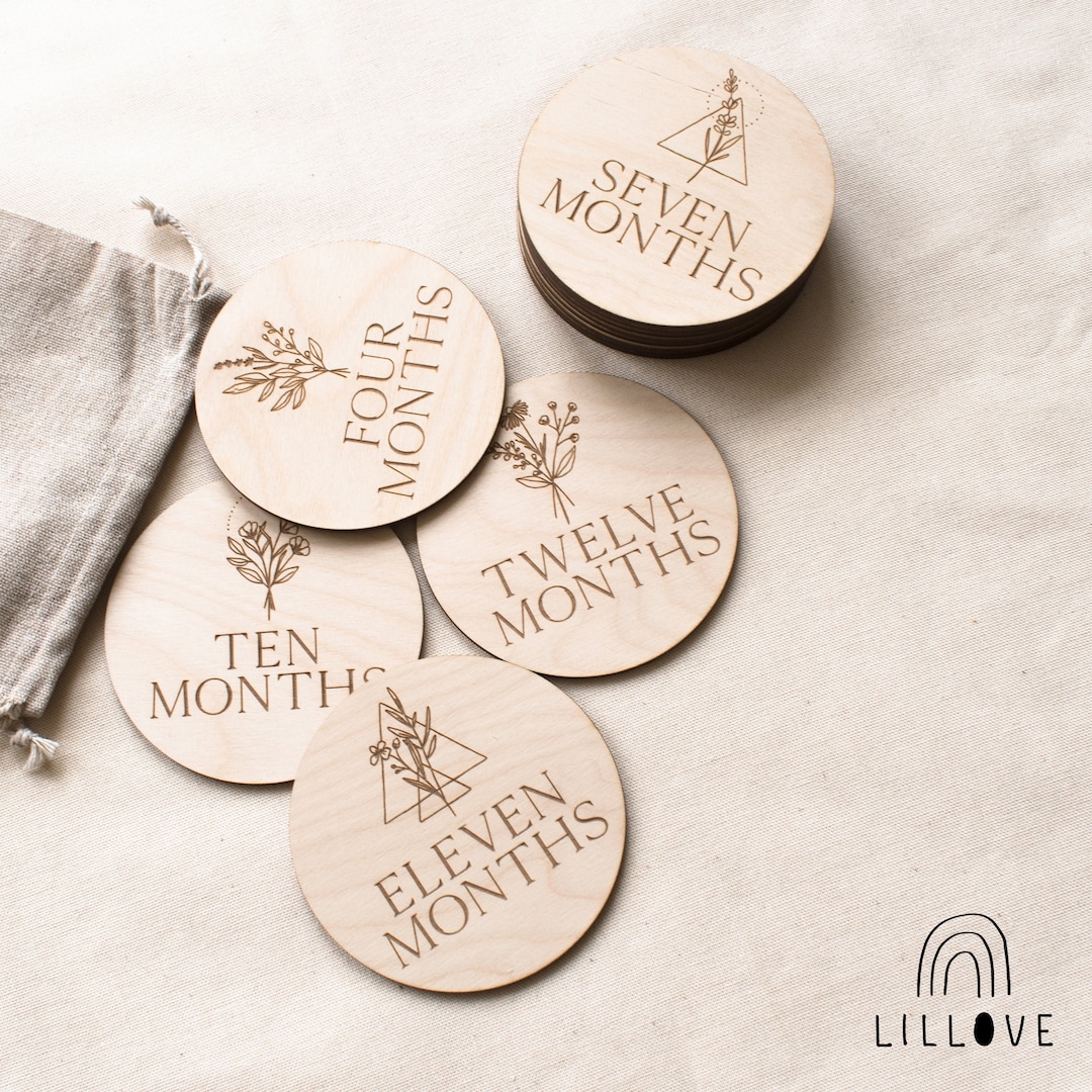 Baby Milestone Cards, Boho Milestone Card, Wood Milestone Cards ...