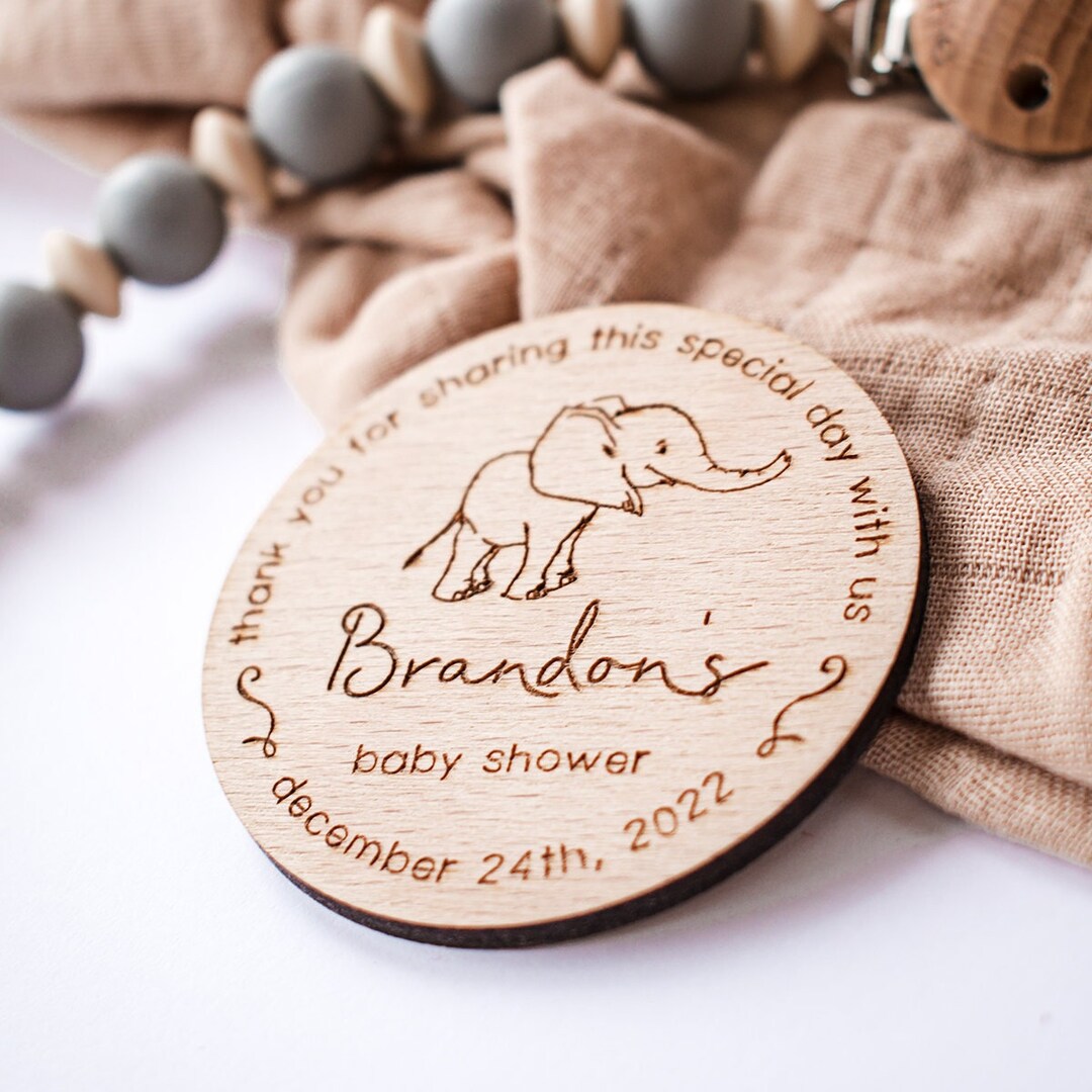 Baby Shower Magnet, Baby Shower Favors, Personalized Baby Shower Wooden ...