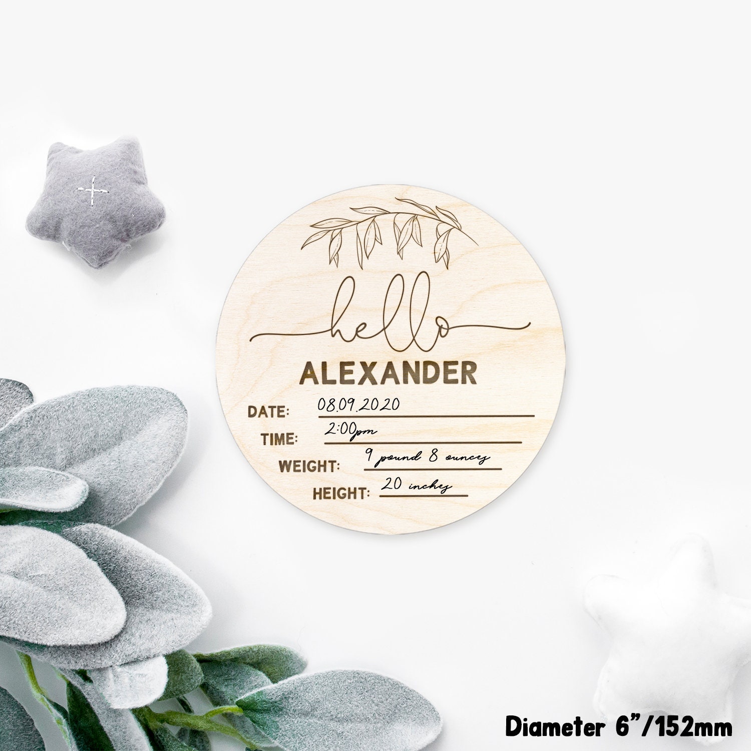 Wooden Baby Name Tag Personalized Baby Wood Name Tag Newborn | Etsy