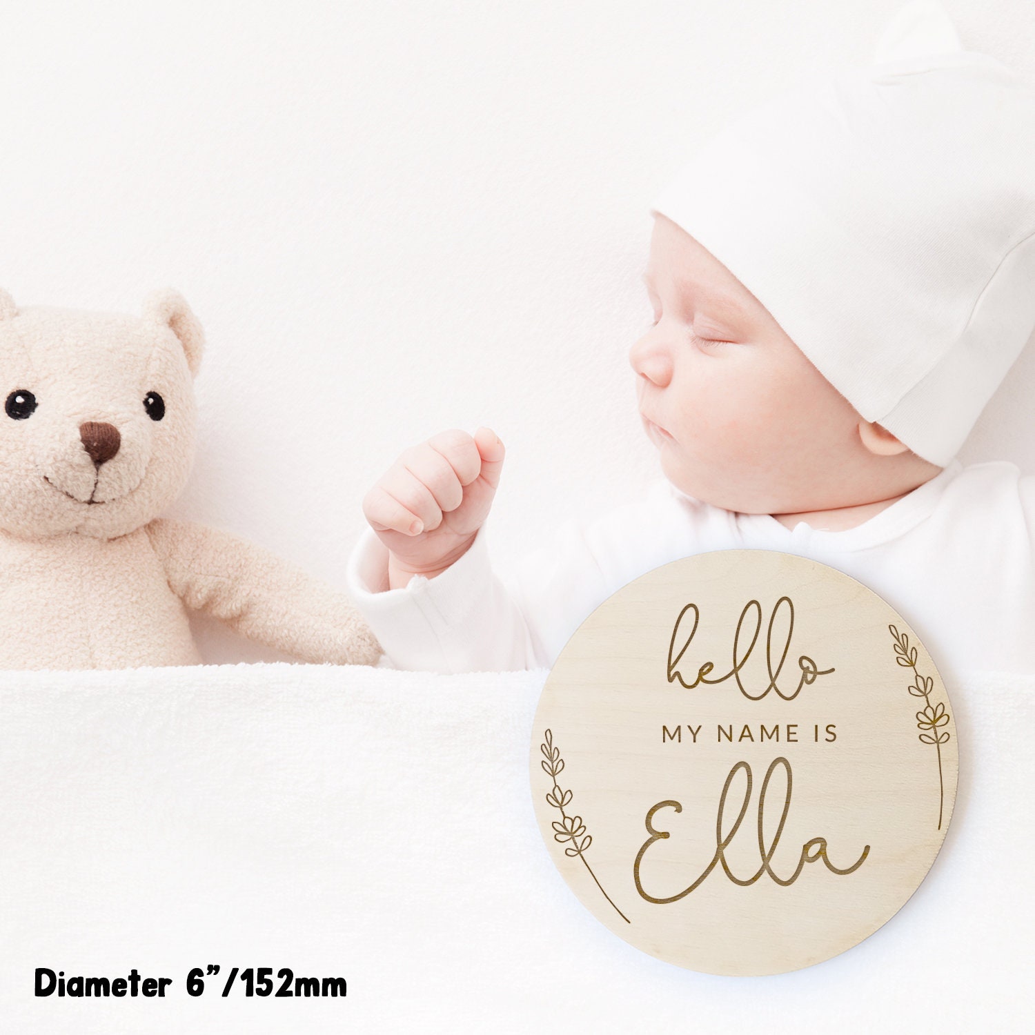 Hello My Name is Sign Newborn Announcement Custom Baby Name - Etsy