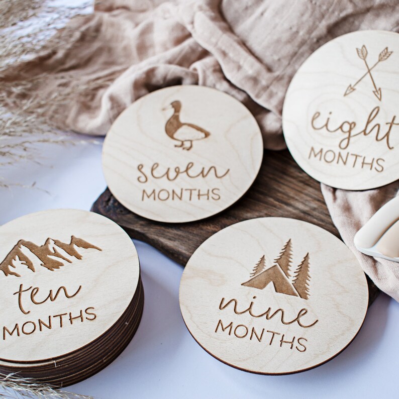 Baby Monthly Photo Props Newborn Photography Wood Monthly - Etsy