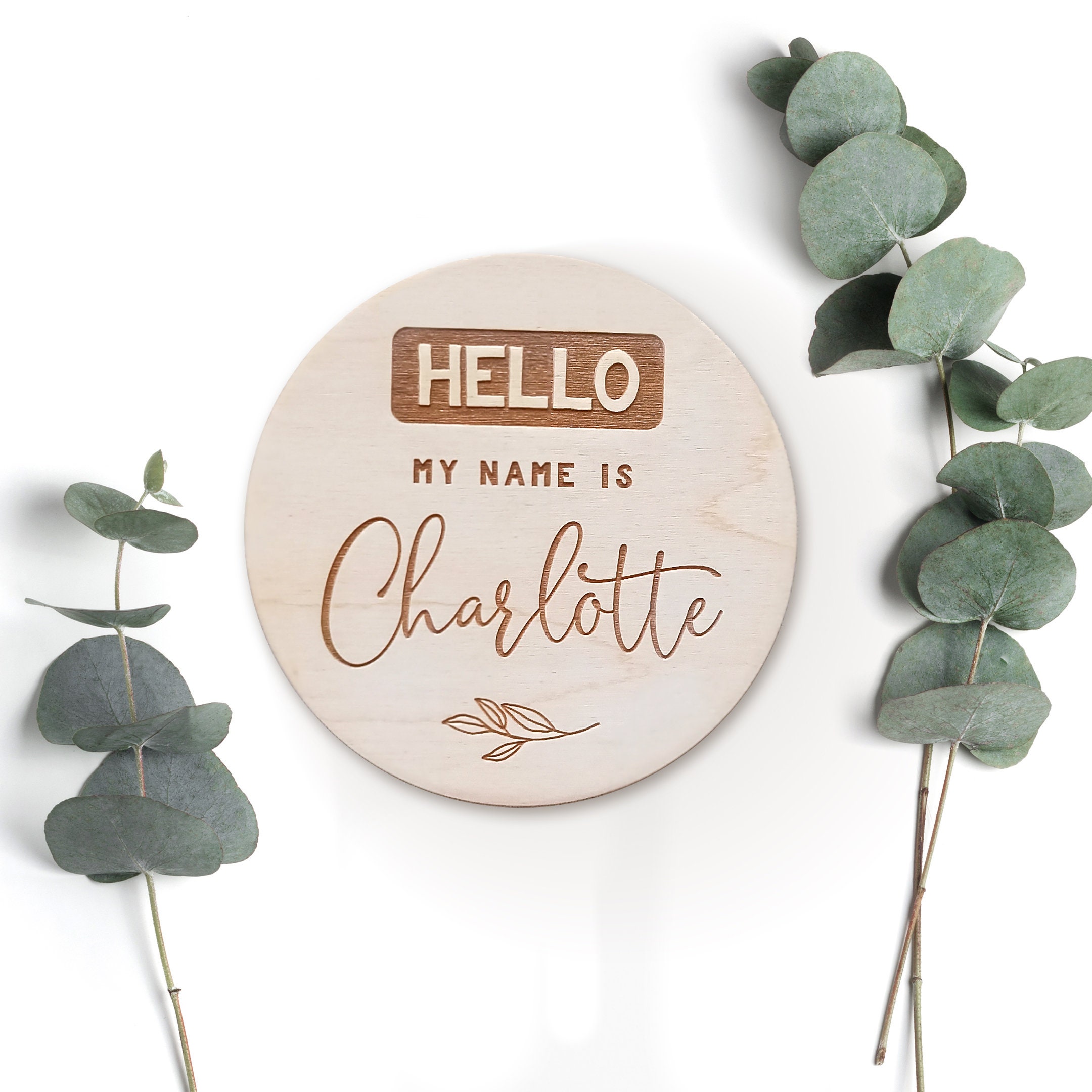 Hello My Name is Sign Newborn Announcement Custom Baby Name | Etsy