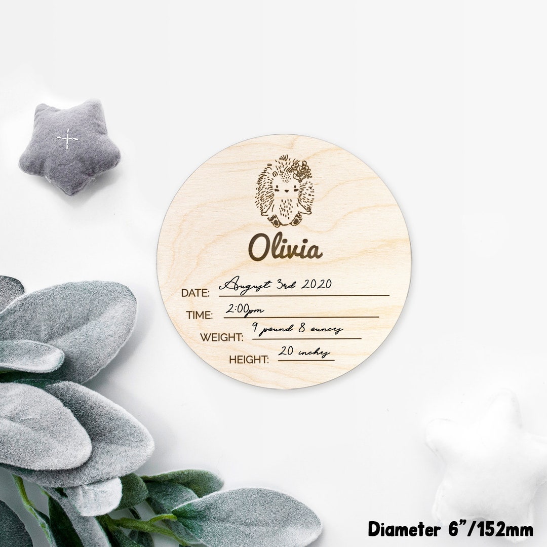 Wooden Baby Name Tag, Personalized Baby Wood Name Tag, Newborn ...